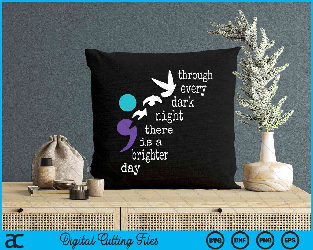 Birds Semicolon Suicide Prevention Awareness SVG PNG Cutting Files ...