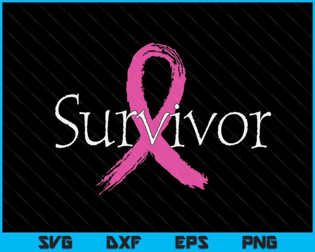 Breast Cancer Survivor Pink Ribbon Awareness Month SVG PNG Files ...