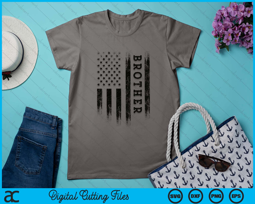 Brother Patriotic American USA Flag SVG PNG Digital Printable Files ...