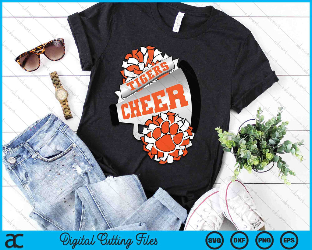 Tigers Cheerleading Back To School Cheer Team Orange SVG PNG Files ...