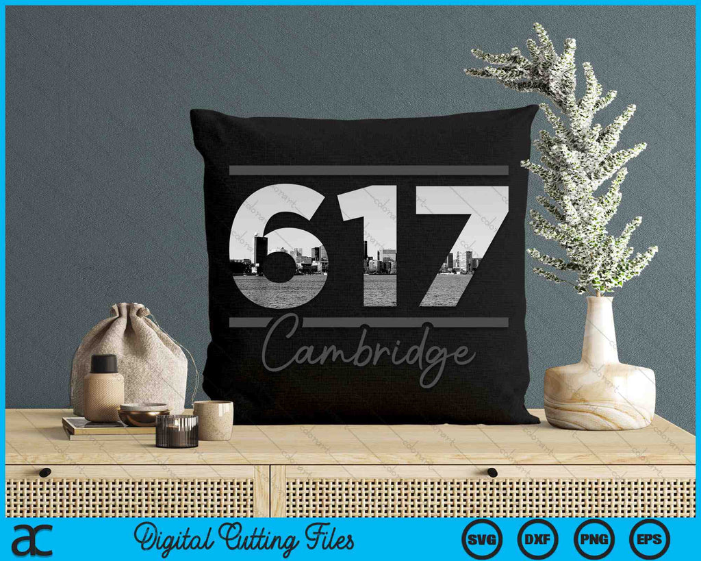 Cambridge 617 Area Code Skyline Massachusetts Vintage SVG PNG Files ...