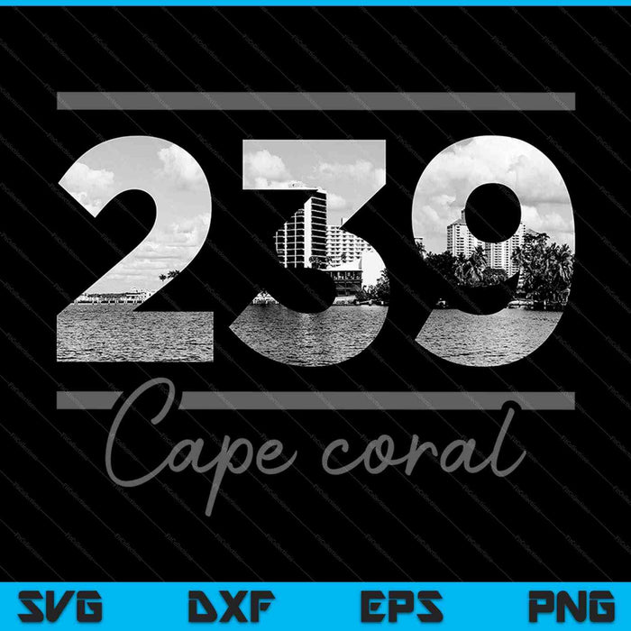 Cape Coral 239 Area Code Skyline Florida Vintage SVG PNG – creativeusarts