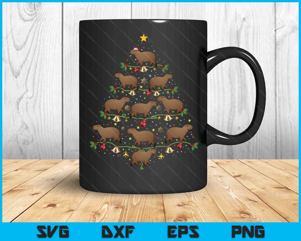 Capybara Christmas Tree Gift Funny Christmas Capybara SVG PNG Files ...
