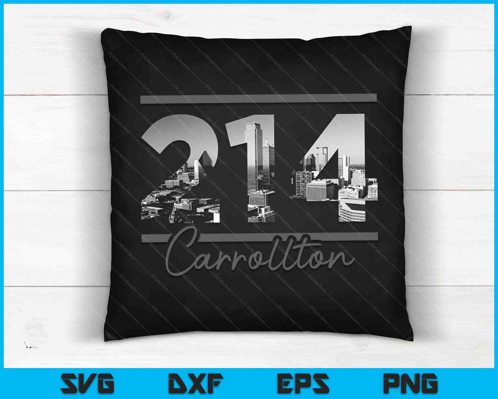 Carrollton 214 Area Code Skyline Texas Vintage SVG PNG Cutting Files ...