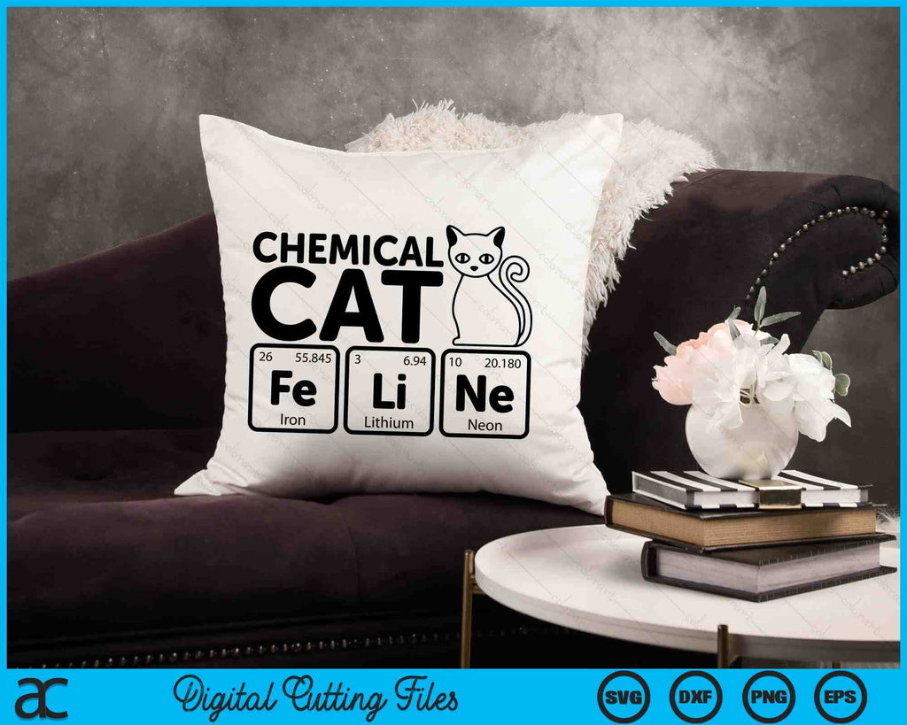 Chemical Cat Feline Chemistry Fun Periodic Table of Elements SVG Files ...