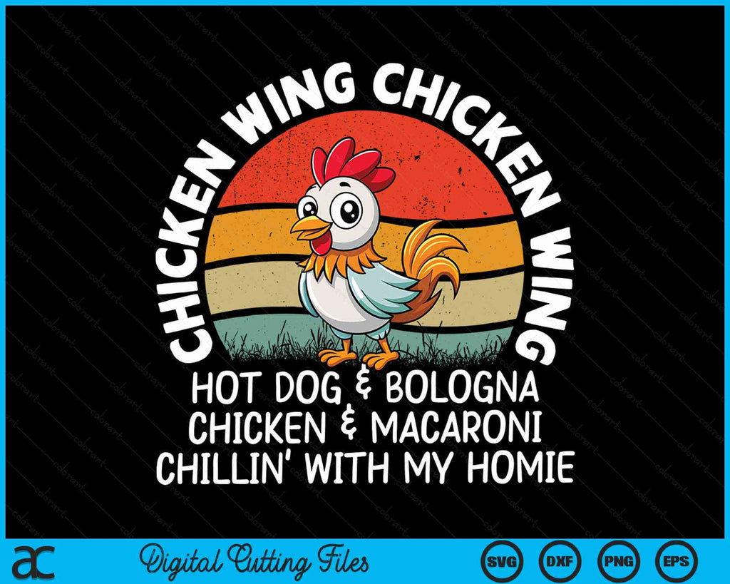 Chicken Wing Chicken Wing Hot Dog Bologna Macaroni SVG Cutting Files ...