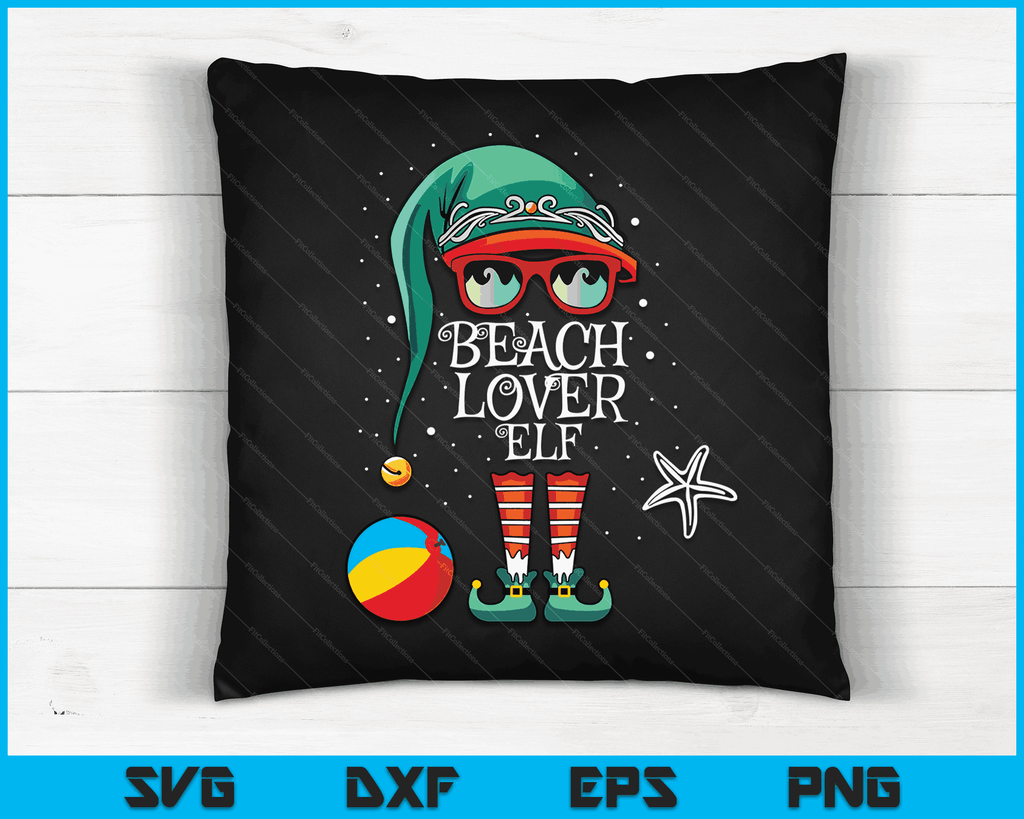 Christmas Beach Lover Elf Matching Family Christmas SVG Cutting Files ...