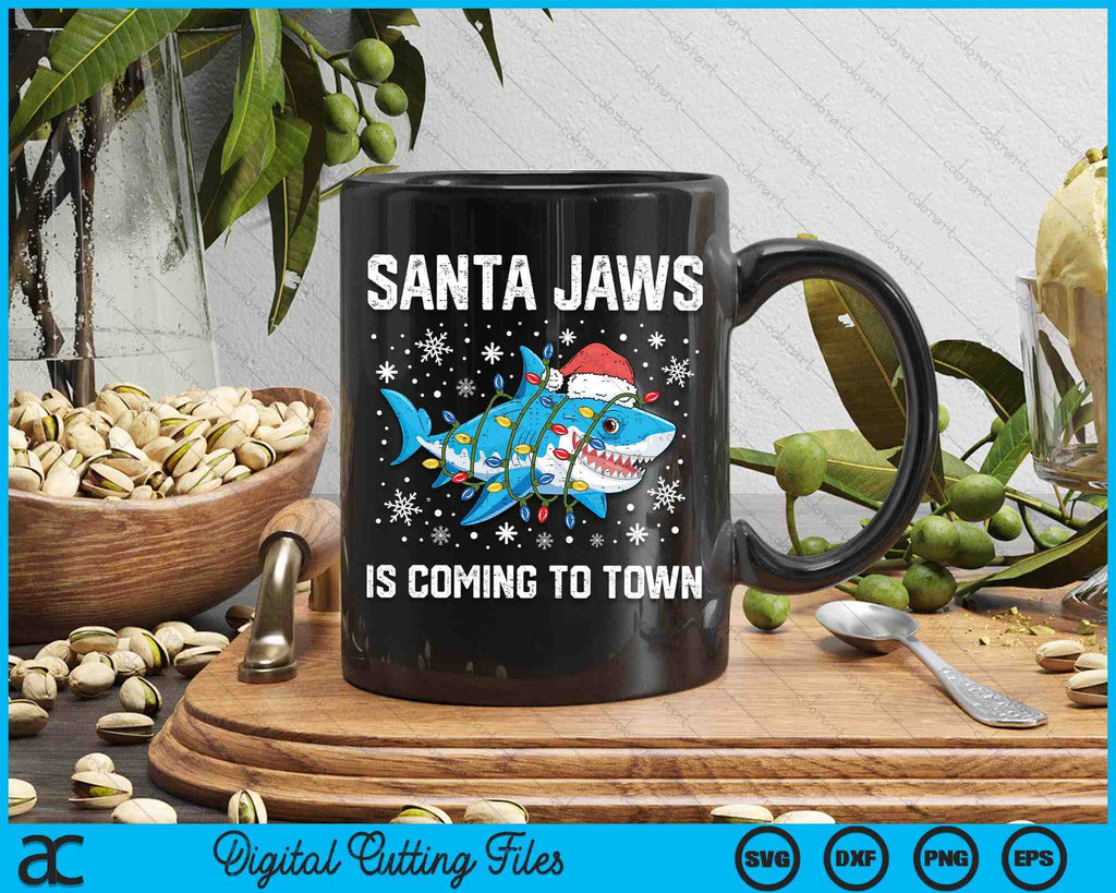 Christmas Shark Santa Jaws Xmas SVG PNG Digital Printable Files ...