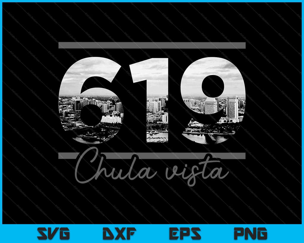 Chula Vista 619 Area Code Skyline California SVG PNG Files – creativeusarts