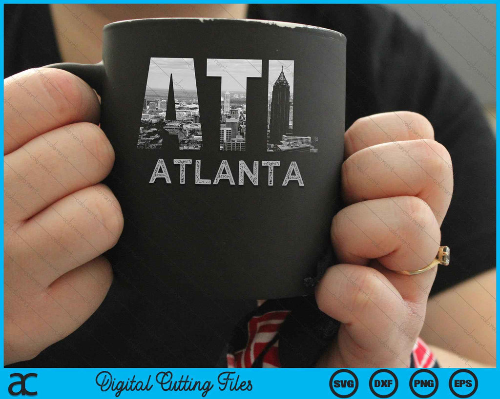 City of Atlanta Georgia Skyline Cityscape Downtown ATL SVG PNG Files ...