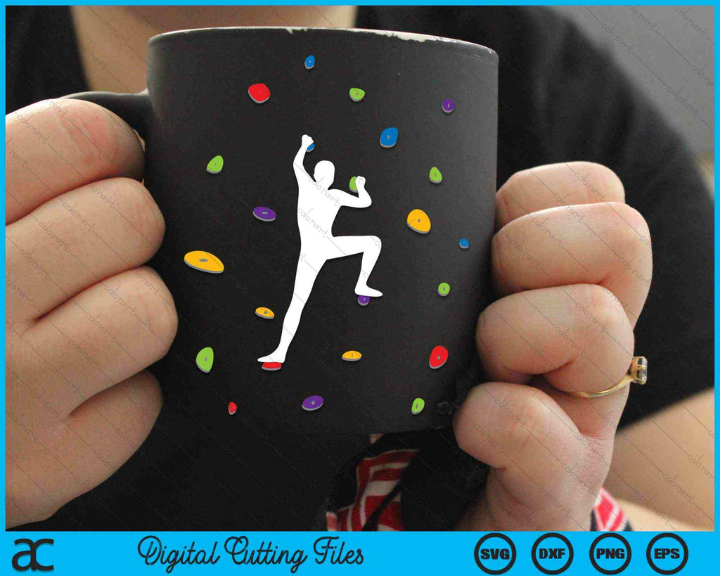 Climbing Boulder Wall Rock Climber Bouldering SVG Digital Files ...