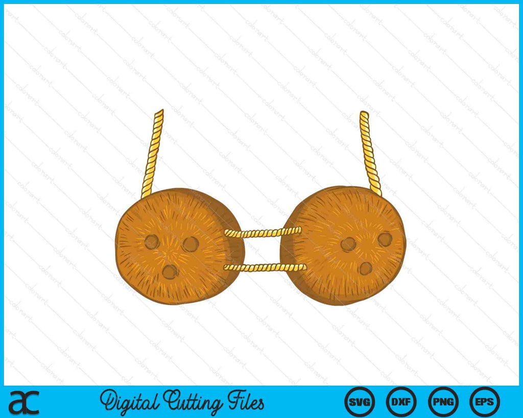 Coconut Shell Bra Hawaii Costume Carnival SVG PNG Digital Files ...