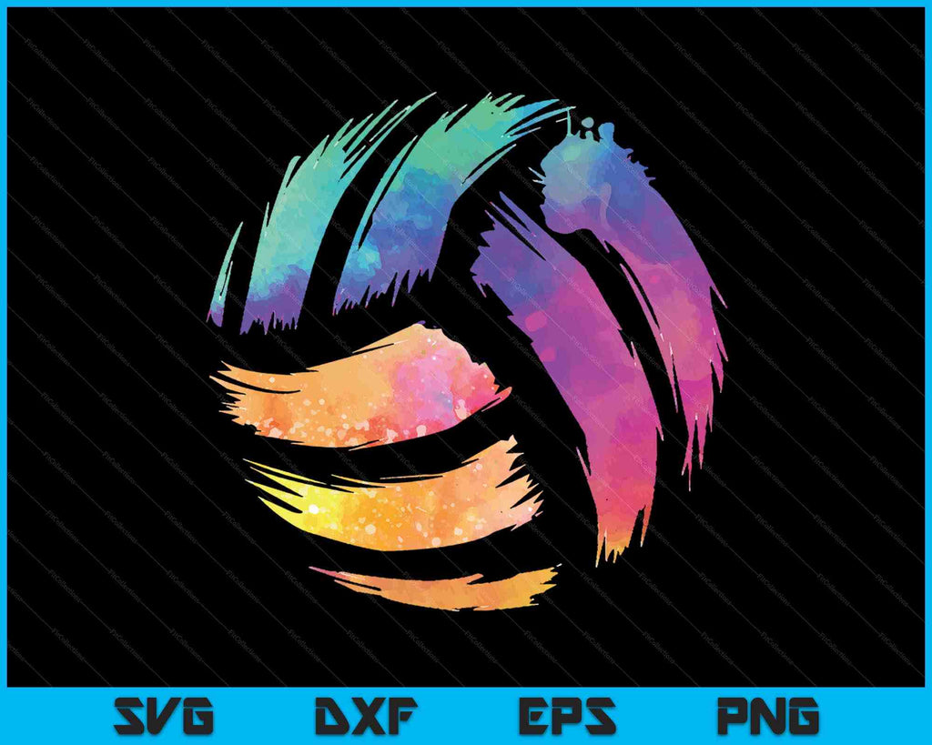 Colorful Volleyball Color Splash Ball Gift SVG PNG Cutting Files ...