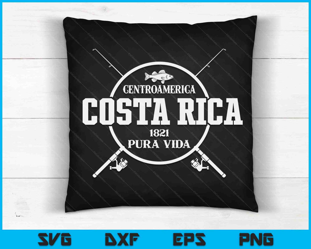 Costa Rica Vintage Crossed Fishing Rods SVG Digital Printable Files ...
