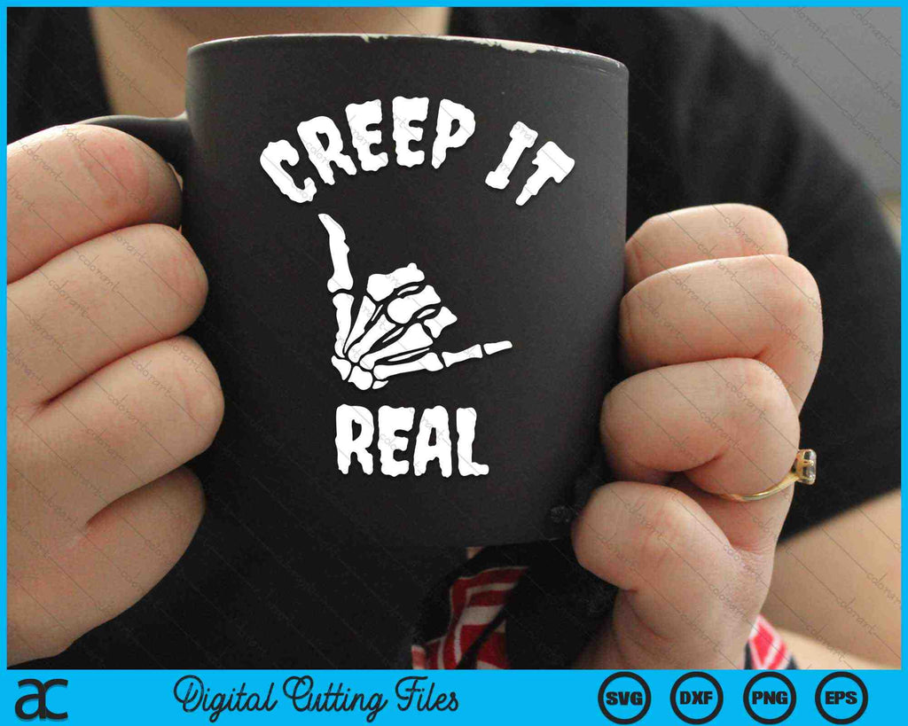 Creep It Real, Hang Loose Skeleton Hand SVG PNG Files – creativeusarts
