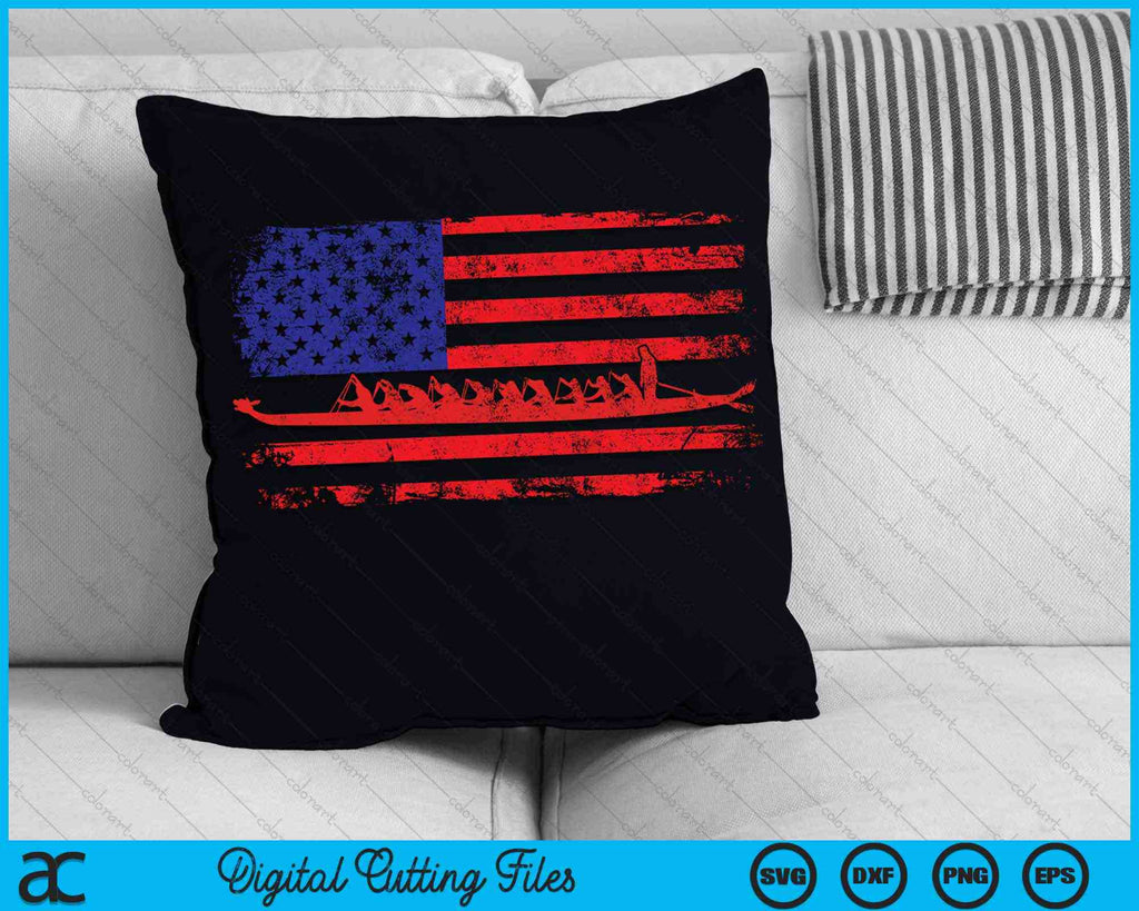 Crew Rowing Boat Oars Us American Flag SVG PNG Digital Cutting Files ...