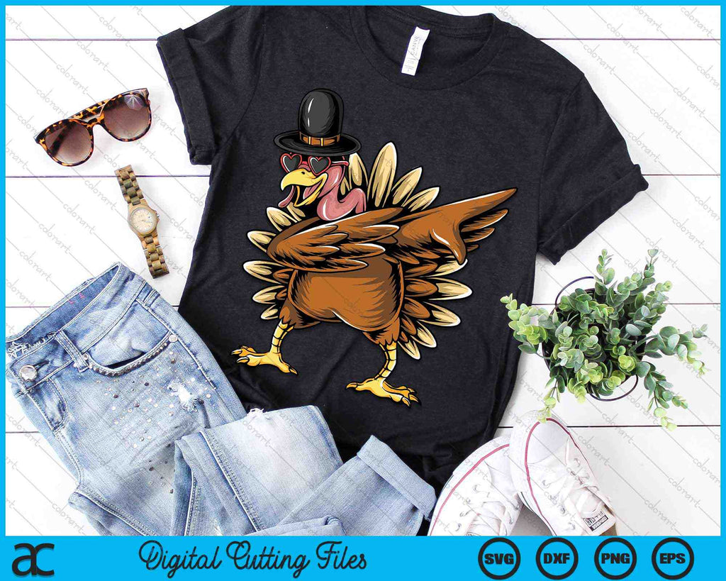 Dabbing Turkey Thanksgiving Day Pilgrim SVG PNG Cutting Files ...