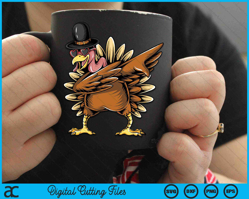 Dabbing Turkey Thanksgiving Day Pilgrim SVG PNG Cutting Files ...
