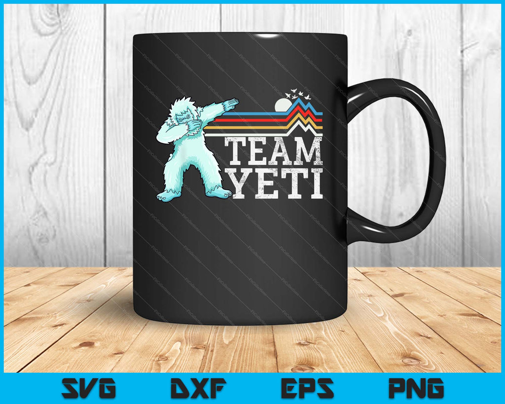 Dabbing Yeti Vintage Sunset Mountain Bigfoot Lover Team Yeti SVG Files ...