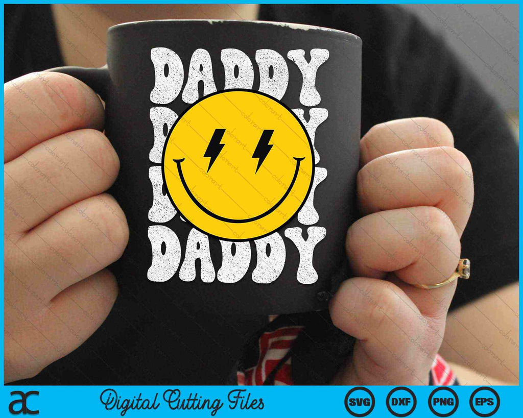 Daddy Smiling Face Bolt Eyes Pregnancy Announcement SVG Files ...