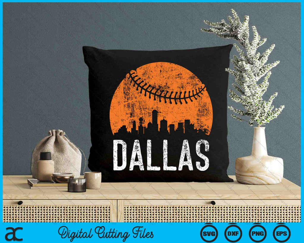 Dallas Skyline Dallas Baseball SVG PNG Printable Cutting Files ...