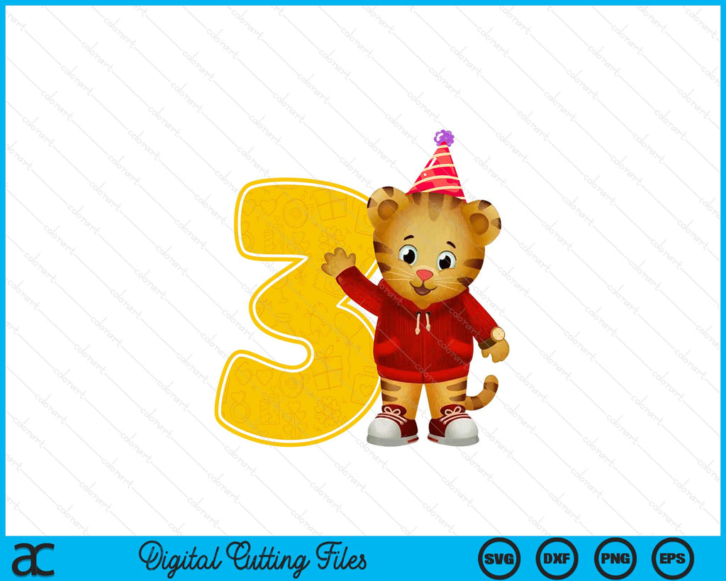 Daniel Tiger's Neighborhood My 3rd Birthday SVG PNG Printable Files ...