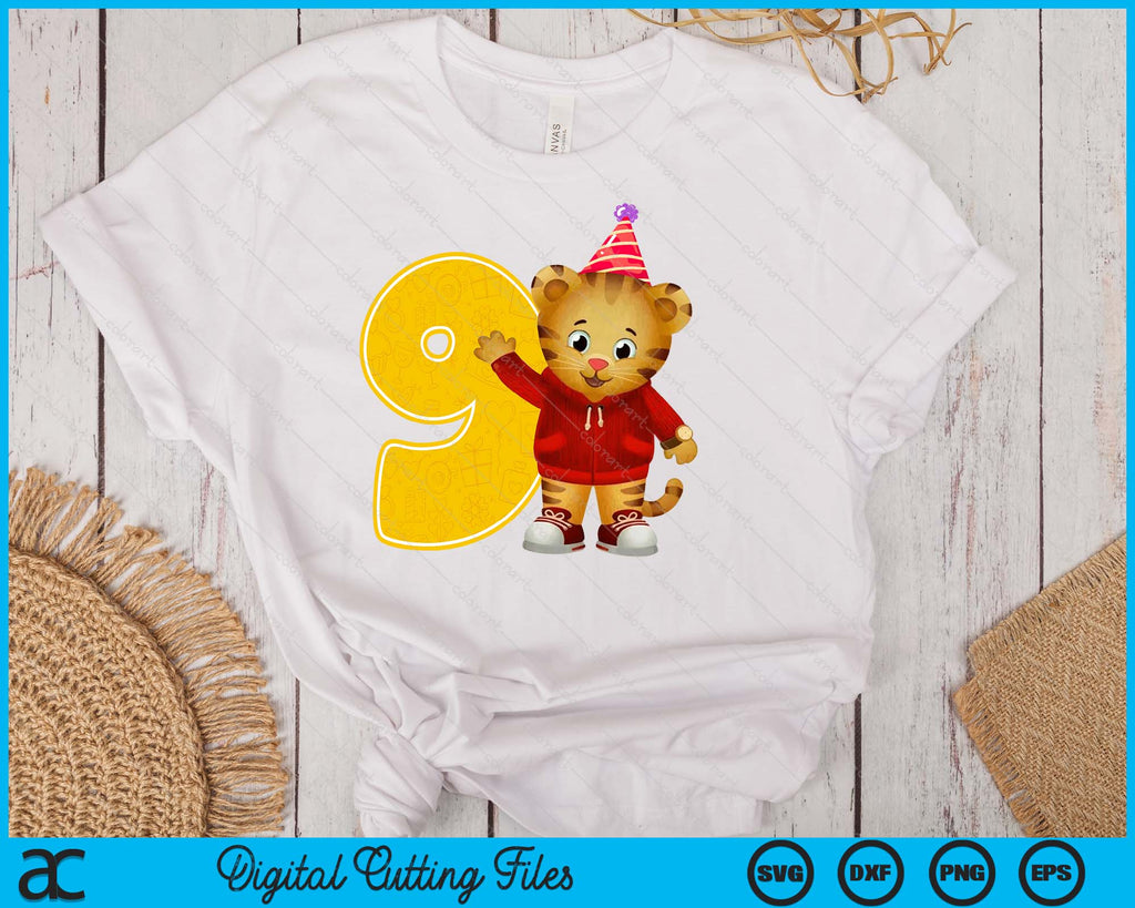 Daniel Tiger's Neighborhood My 9th Birthday SVG PNG Printable Files ...