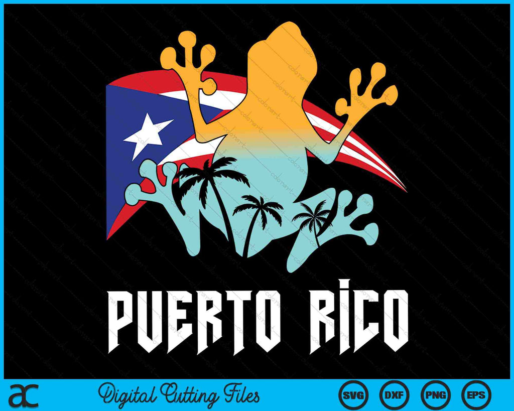 Distressed Style Puerto Rico Frog Gift Design Puerto Rico SVG Files ...