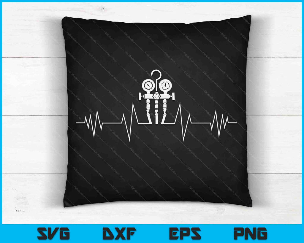 EKG Line Heartbeat HVAC Technician HVAC Tech SVG Digital Cutting Files ...