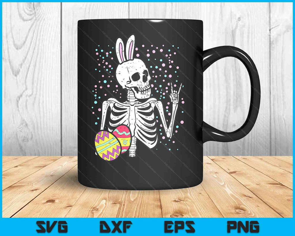 Easter Skeleton Bunny Rock Hand Rocker SVG PNG Digital Printable Files ...