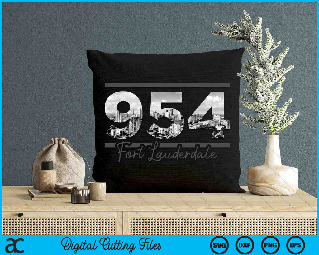 Fort Lauderdale 954 Area Code Skyline Florida Vintage SVG PNG Files ...