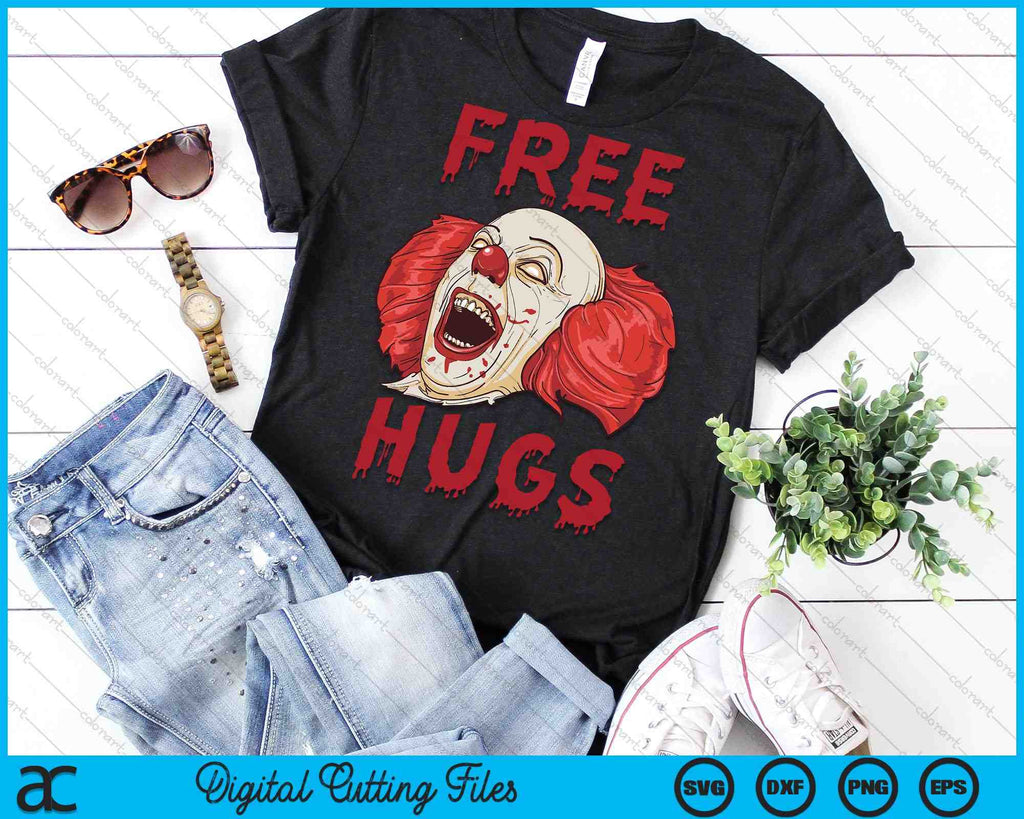 Free Hugs Halloween Evil Killer Scary Clown Horror SVG PNG File ...