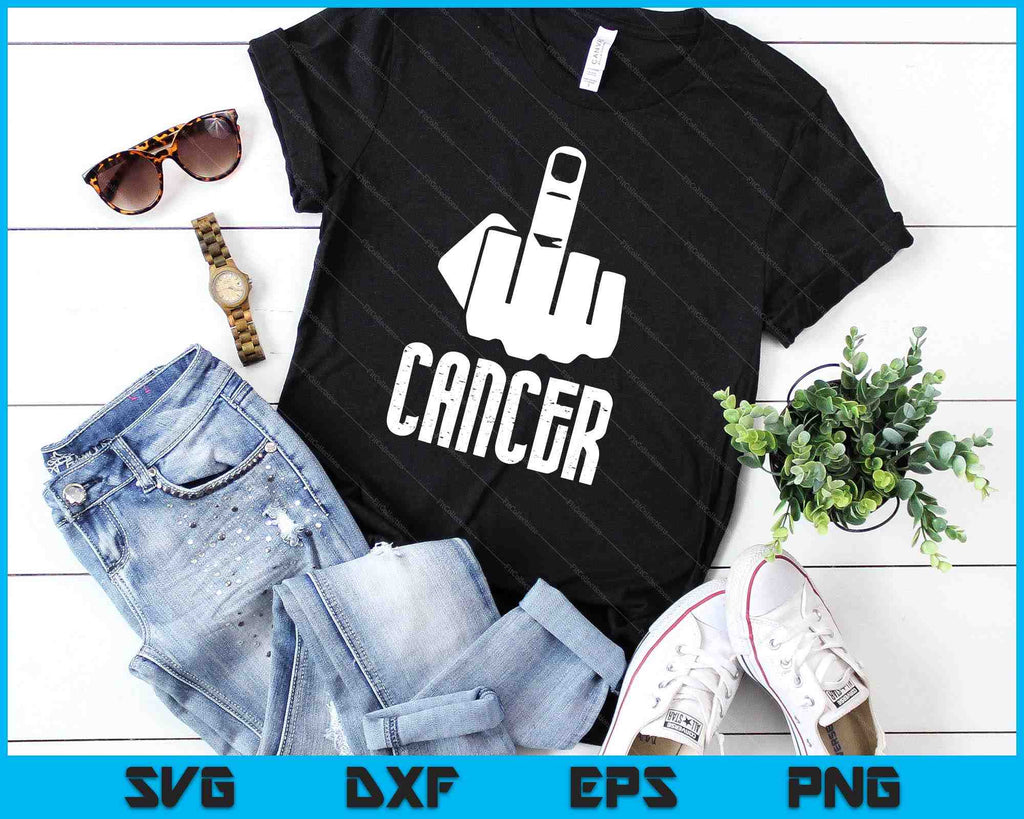 Fuck Cancer Middle Finger SVG PNG Digital Cutting Files – creativeusarts