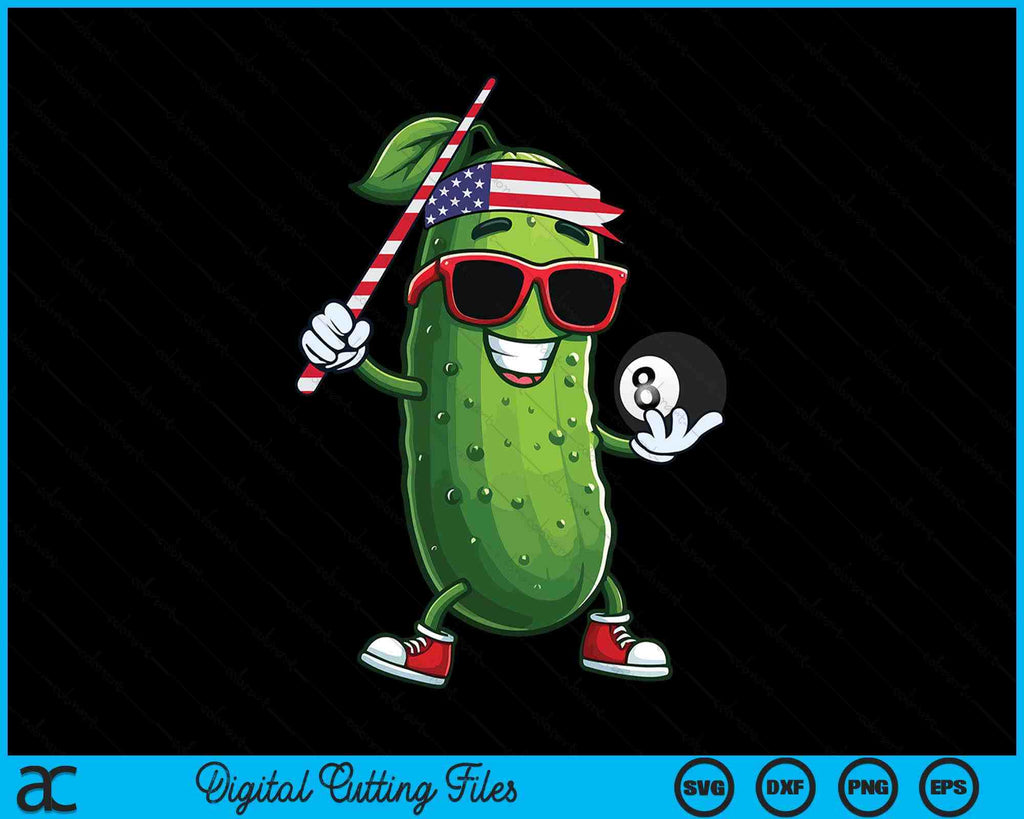 Patriotic Pickle Playing Pool Ball SVG PNG Digital Cutting Files ...