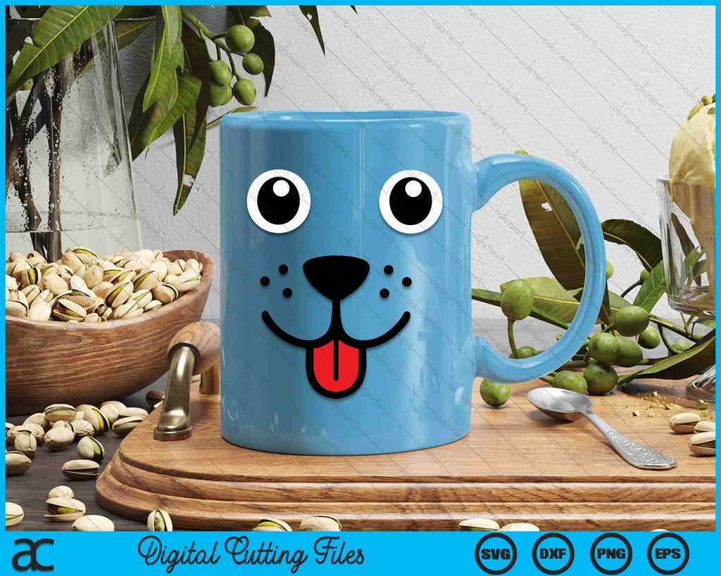 Funny Pet Animal Dog Puppy Happy Emoticon Face SVG PNG Digital Files ...