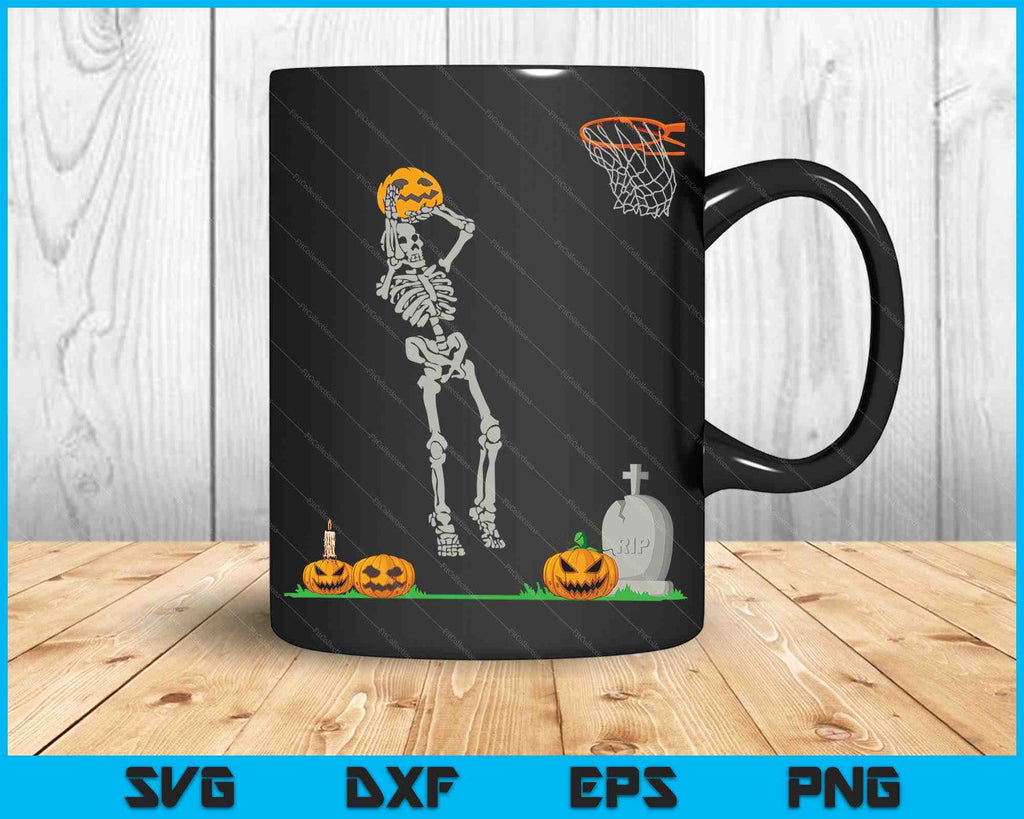 Skeleton Basketball Halloween Pumpkin SVG PNG Digital Cutting Files ...