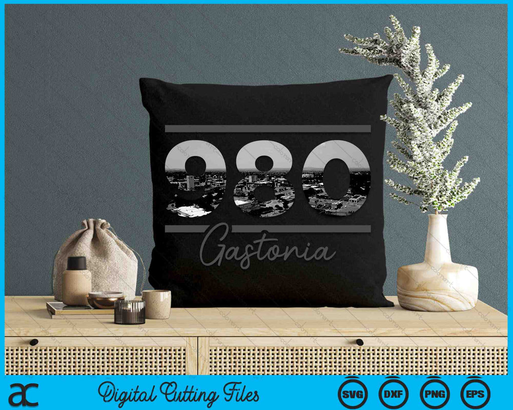 Gastonia 980 Area Code Skyline North Carolina Vintage SVG PNG Files ...