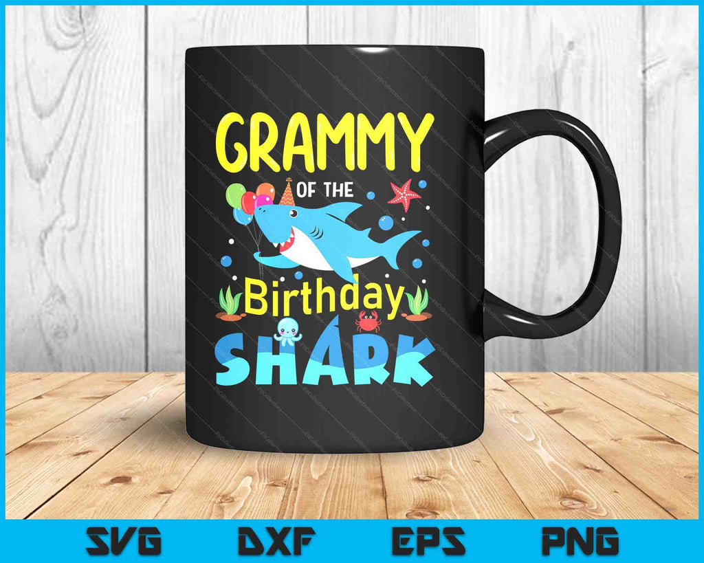 Grammy Birthday Kids Shark Party Family SVG PNG Digital Printable File ...