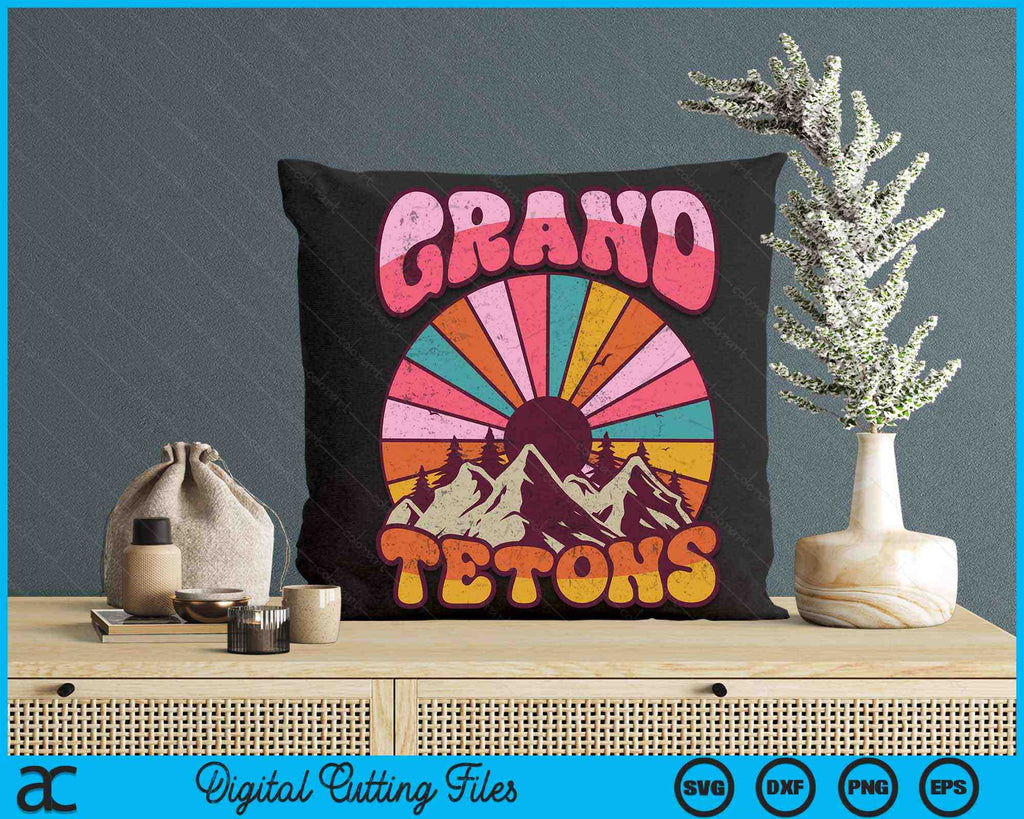 Grand Teton Wyoming Nature Hiking Mountains Outdoors SVG Cutting Files ...