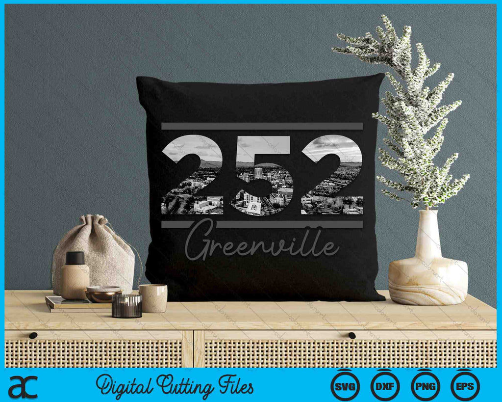 Greenville 252 Area Code Skyline North Carolina Vintage SVG PNG Files ...