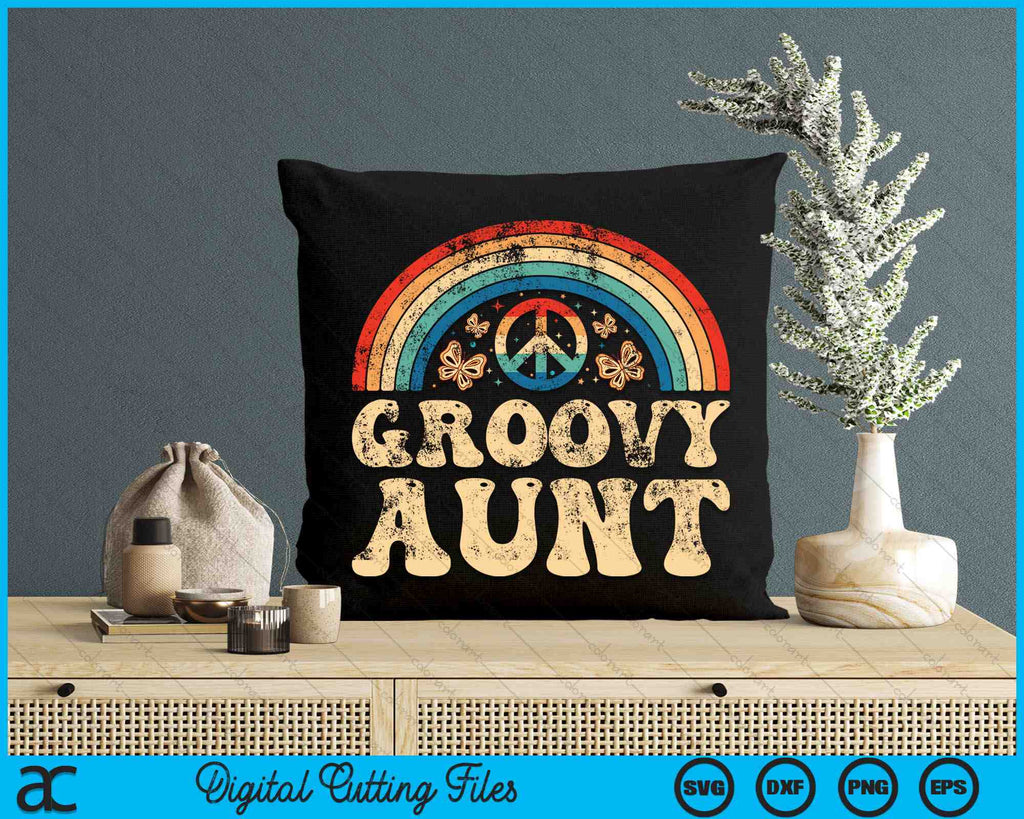 Groovy Aunt 70s Aesthetic Nostalgia 1970's Retro SVG PNG Cutting Files ...