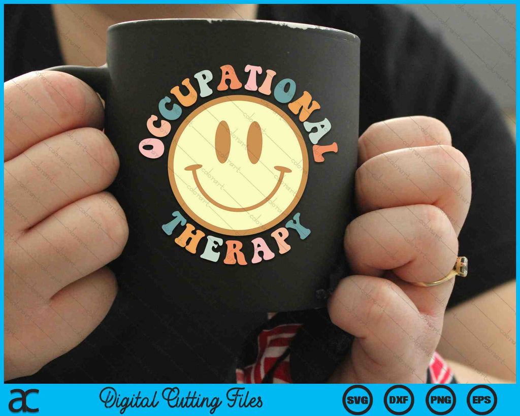 Groovy Occupational Therapy Smiley Face SVG PNG Cutting Files ...