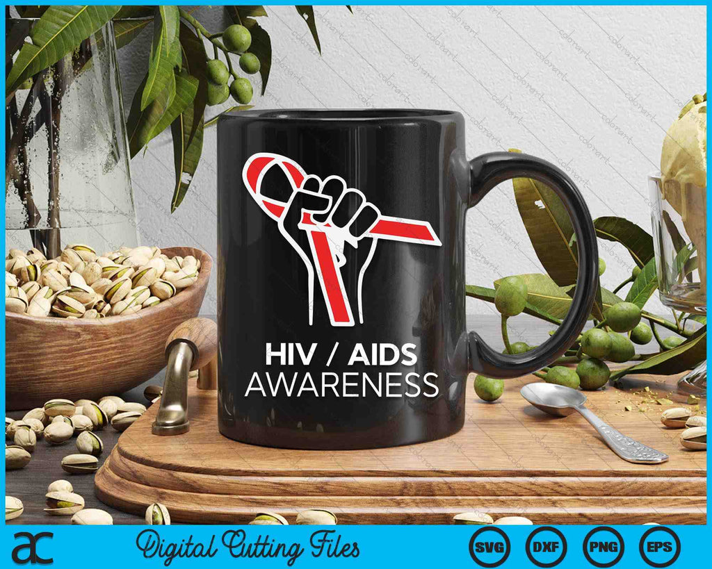 HIV Awareness Month Red Ribbon National AIDS Awareness SVG PNG Files ...