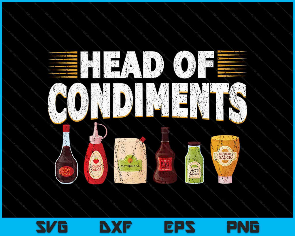 Head Of Condiments Barbecue SVG PNG Digital Cutting Files – creativeusarts
