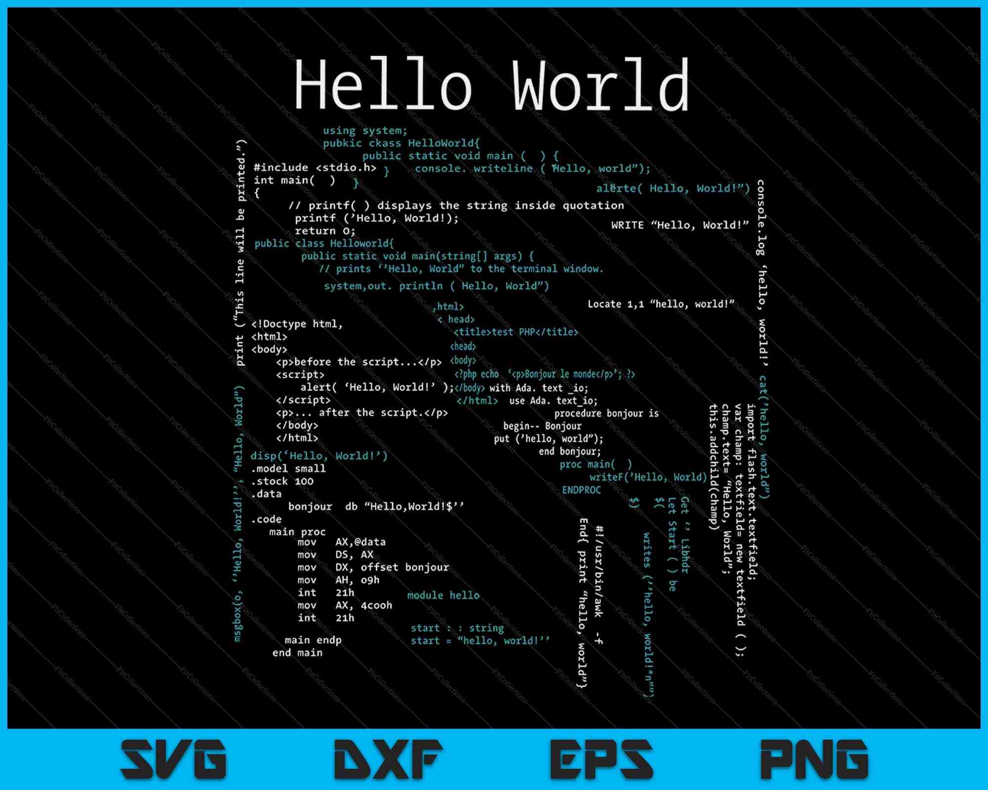 Hello World Coding Computer Programming Languages Svg Cutting Files 2258