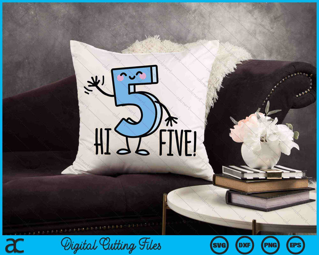Hi Five! High Hand Hello Wave Number 5 Kids SVG PNG Cutting Files ...