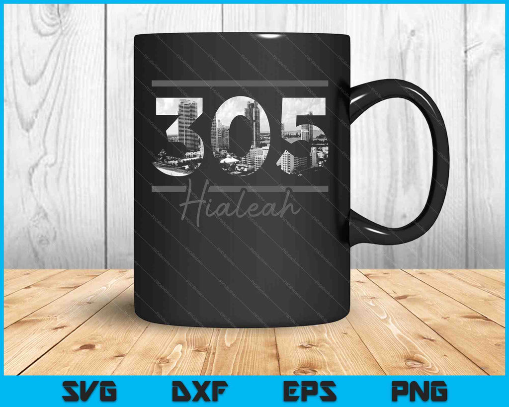 Hialeah 305 Area Code Skyline Florida Vintage SVG PNG Files ...