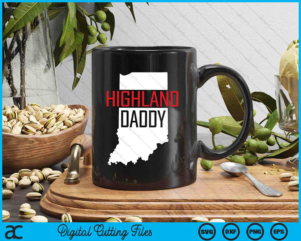 Highland Daddy Indiana State Map SVG PNG Digital Printable Files ...