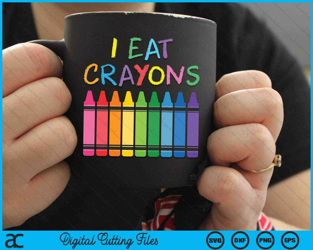 I Eat Crayons Artist Coloring Drawing Painting SVG PNG Cutting Files ...
