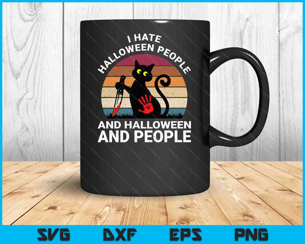 I Hate Halloween And People Funny Halloween Cat Costume SVG PNG Files ...